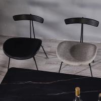 China Nordic Industrial Style Dining Chair Iron Frame PU Leather Restaurant Seating Custom Size for sale