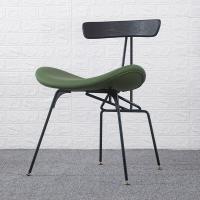 China Nordic Industrial Style Dining Chair Iron Frame PU Leather Restaurant Seating Custom Size for sale