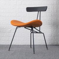 China Nordic Industrial Style Dining Chair Iron Frame PU Leather Restaurant Seating Custom Size for sale