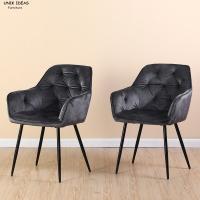 China Upholstered Velvet Dining Chair Nordic Style Leisure Restaurant Furniture Metal Frame 20pcs MOQ for sale
