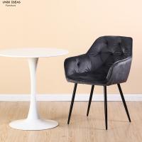 China Upholstered Velvet Dining Chair Nordic Style Leisure Restaurant Furniture Metal Frame 20pcs MOQ for sale