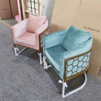 China Contemporary Glam Gold Green Velvet Lounge Chair for Coffee Shop Restaurant Sofa Set for sale