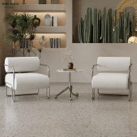 China Nordic Style Metal Coffee Table with Velvet Chairs Set for Cafe Restaurant Leisure Area for sale