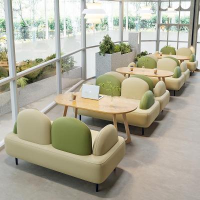 China Modern PU Leather Sofa Seating Booth Dining Table Set with Chairs for Restaurant Coffee Shop for sale