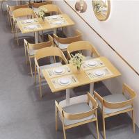 China Modern Green Leather Restaurant Booth Seating Wooden Coffee Shop Table and Chair Fireproof Board Dining Table Set for sale