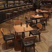 China American Solid Wood Dining Table and Chair Set for Restaurant Coffee Shop Cafe Furniture Custom Size for sale