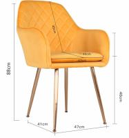 China Luxury Pink Velvet Accent Dining Chair with Golden Legs 44x45x84cm Nordic Style for sale
