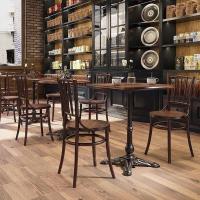 China American Retro Rustic Pub Tavern Metal Oak Wood Table and Chairs Set for Cafe Furniture Custom Size for sale
