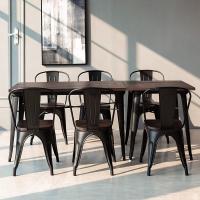 China Modern Wooden Metal Dining Table and Chairs Set for Restaurant Coffee Shop 4 Seats for sale