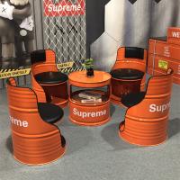 China Industrial Style Oil Barrel Sofa Chair Commercial Negotiation Booth Bar Store Table and Chair Set Custom Size for sale