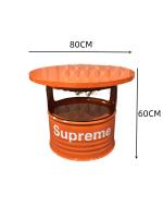 China Industrial Style Oil Barrel Sofa Chair Commercial Negotiation Booth Bar Store Table and Chair Set Custom Size for sale