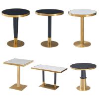 China Light Luxury Restaurant Dining Table Coffee Shop Leisure Table Custom Size Plywood Retro Style for sale