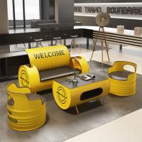China Industrial Style Office Sofa Coffee Table Combination Customizable Size PU Leather Fabric for sale