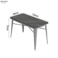 China Commercial Metal Chair and Table Set for Bubble Tea Shop Restaurant Furniture Customizable Coffee Table with Artificial Marble Top for sale