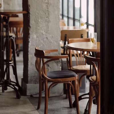 China Wholesale Vintage Cafe Table Set with PU Leather Arm Chair for Indoor Outdoor Dining for sale