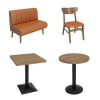 China Custom Hamburger Dining Table for Restaurants Plywood Solid Wood 4 Seats for sale
