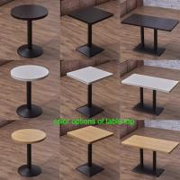 China Commercial Rectangular Walnut Wood Top Metal Base Cafe Table 120x60cm for Restaurant Use for sale