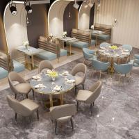 China Custom Dubai Restaurant Furniture Sets Modern Luxury Coffee Shop Sofa Booth Tables Wooden PU Leather for sale
