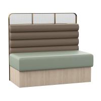 China Custom Dubai Restaurant Furniture Sets Modern Luxury Coffee Shop Sofa Booth Tables Wooden PU Leather for sale