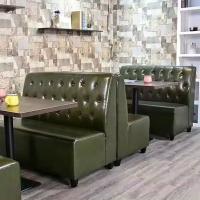 China Modern Steakhouse Booth Sofa 120x60x105cm Custom Color PU Leather Restaurant Seating for sale