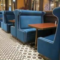 China Modern Custom Upholstered Bench Banquette Restaurant Dining Booth Seating 120x60xH105cm PU Leather for sale