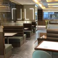 China Modern Restaurant Booth Seating Set Artificial Marble Table with Metal Legs Custom Size for sale