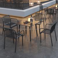 China Nordic Style Metal Outdoor Cafe Dining Table and Chairs Set for Patio Restaurant Garden Use for sale