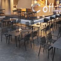 China Nordic Style Metal Outdoor Cafe Dining Table and Chairs Set for Patio Restaurant Garden Use for sale
