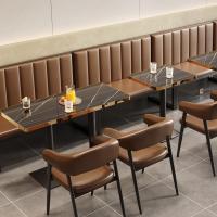 China Custom Marble Restaurant Table and Chair Set for Cafe Hotel Booth Seating 120x60cm for sale