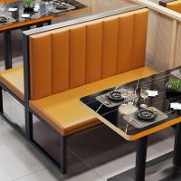 China Custom Marble Restaurant Table and Chair Set for Cafe Hotel Booth Seating 120x60cm for sale