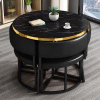 China Modern Round Dining Table Set Space-Saving 60x60xH75cm for Restaurant Home for sale