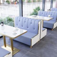 China Cafe Marble Restaurant Booth Seating Chair and Table Set Furniture 120x60cm for sale