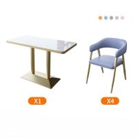 China Cafe Marble Restaurant Booth Seating Chair and Table Set Furniture 120x60cm for sale