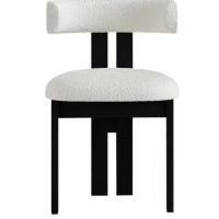 China Nordic Velvet Upholstered Dining Chair Solid Wood Frame for Restaurant Hotel Cafe 120x60xH75cm for sale