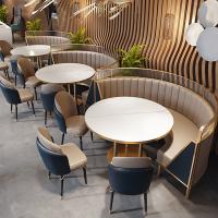 China Commercial Restaurant Table and Chair Set Marble Top 120x60cm Booth Seating for Coffee Shop for sale