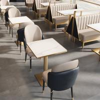 China Commercial Restaurant Table and Chair Set Marble Top 120x60cm Booth Seating for Coffee Shop for sale