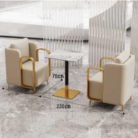 China Custom Restaurant Booth Seating Sofa Set with 120x60cm Table and Fabric Chairs for sale