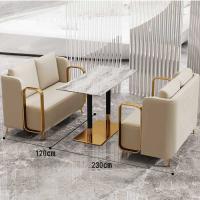 China Custom Restaurant Booth Seating Sofa Set with 120x60cm Table and Fabric Chairs for sale