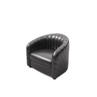 China Art Deco Lounge Chair and Gold Metal Side Table Set Leather Armchair for Bar Club Hotel for sale