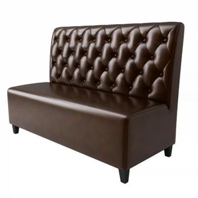 China Commercial Restaurant Booth Seating Set American Leather Sofa with Wood Dining Tables and Chairs 120x60cm for sale
