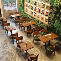 China Commercial Restaurant Booth Seating Set American Leather Sofa with Wood Dining Tables and Chairs 120x60cm for sale