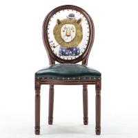 China European Vintage Upholstered Solid Wood Dining Chair for Cafe Restaurant Hotel Factory Wholesale 60x60xH75cm for sale