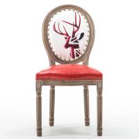 China European Vintage Upholstered Solid Wood Dining Chair for Cafe Restaurant Hotel Factory Wholesale 60x60xH75cm for sale