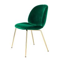 China Velvet Dining Chair with Gold Metal Legs for Restaurant Hotel Commercial Use 120x60xH75cm for sale