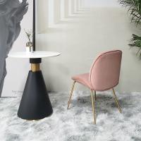 China Velvet Dining Chair with Gold Metal Legs for Restaurant Hotel Commercial Use 120x60xH75cm for sale