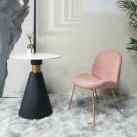 China Velvet Dining Chair with Gold Metal Legs for Restaurant Hotel Commercial Use 120x60xH75cm for sale