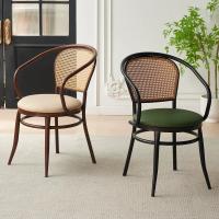 China Commercial Rattan Restaurant Chair Upholstered Seat for Cafe Hotel Dining Room 60x60xH75cm for sale