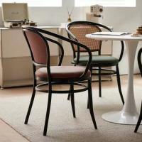 China Commercial Rattan Restaurant Chair Upholstered Seat for Cafe Hotel Dining Room 60x60xH75cm for sale