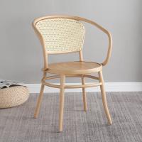 China Commercial Rattan Restaurant Chair Upholstered Seat for Cafe Hotel Dining Room 60x60xH75cm for sale