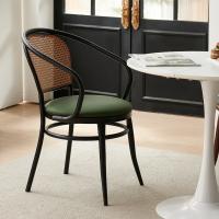 China Commercial Rattan Restaurant Chair Upholstered Seat for Cafe Hotel Dining Room 60x60xH75cm for sale